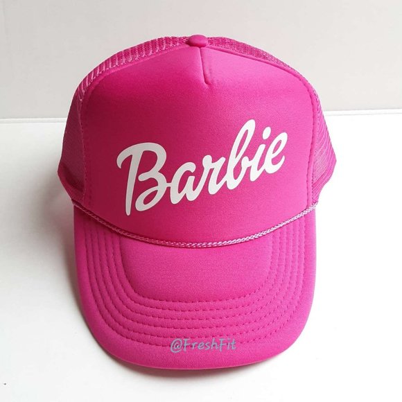 Accessories | Barbie Trucker Hat Hot Pink Retro Script Foam Trucker ...
